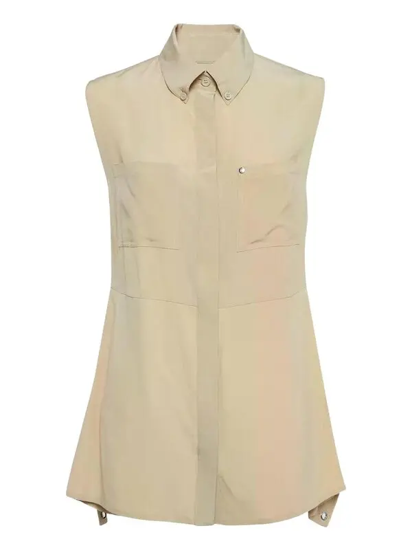 Burberry Silk Sleeveless Shirt - Neutrals
