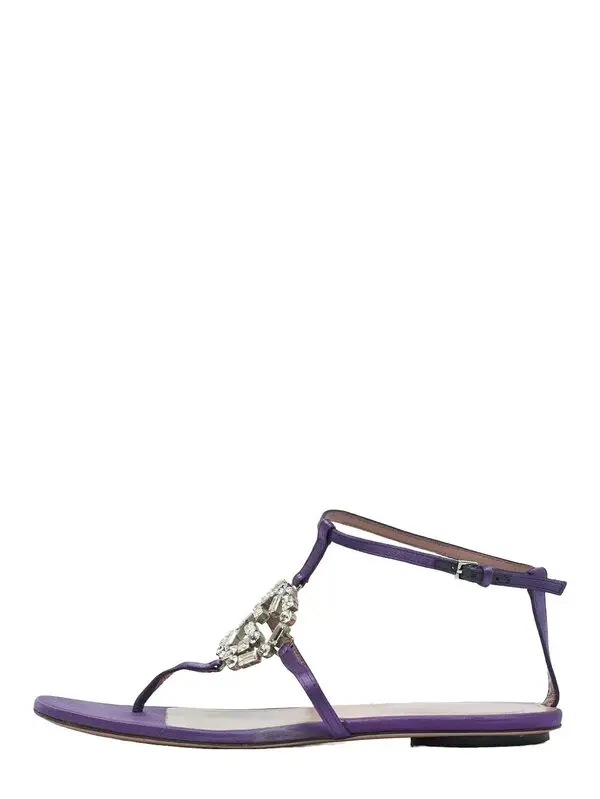 Gucci Crystal-embellished Sandals - Purple