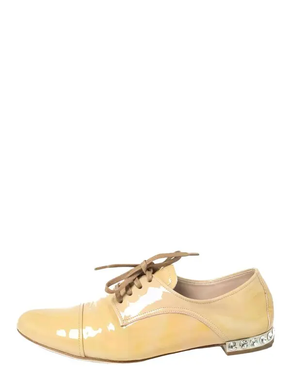 Miu Miu Crystal-embellished Derby Shoes - Neutrals