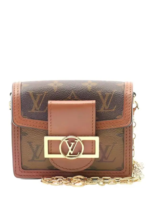 LOUIS VUITTON Micro Dauphine Monogram-reverse Shoulder Bag - Brown
