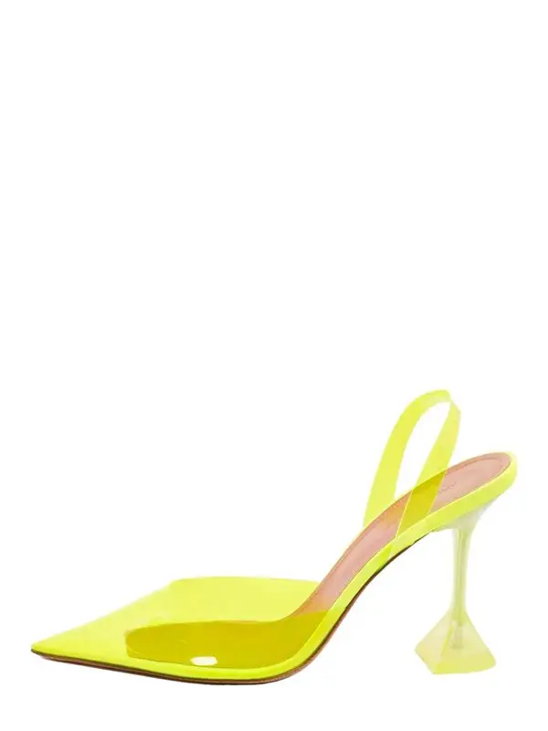 Amina Muaddi 105mm Holli Glass Pumps - Yellow