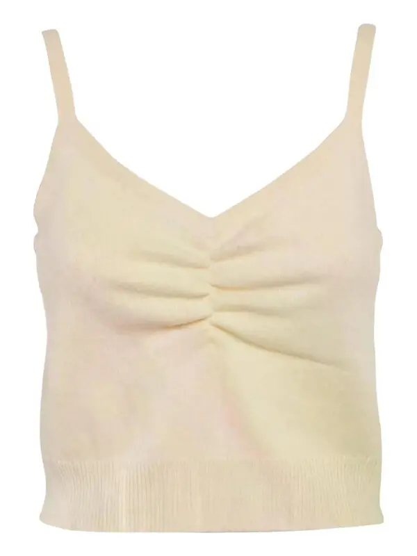 Sandro Ruched Knit Top - Neutrals