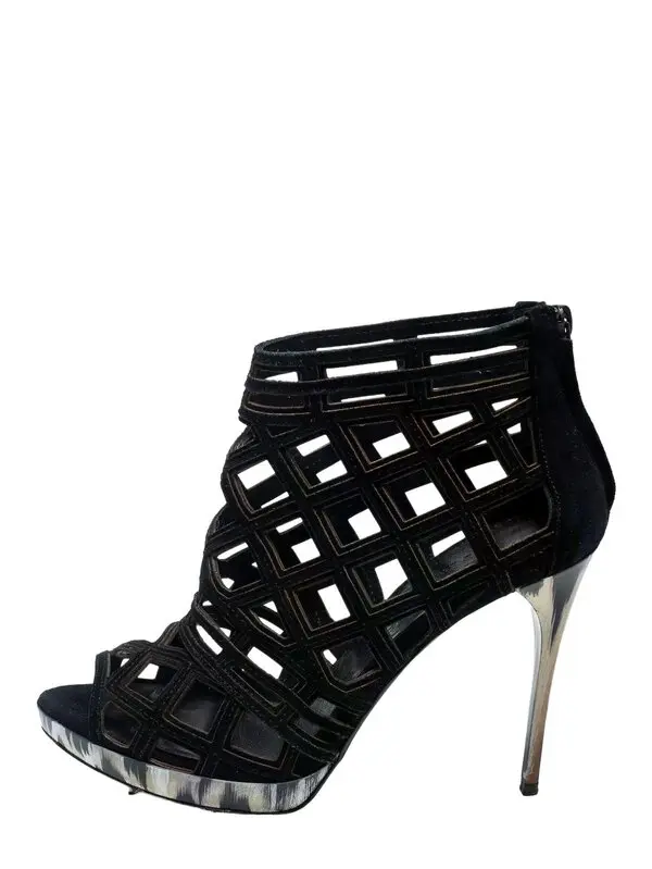 Burberry 110mm Cut-out Platform Stiletto Sandals - Black