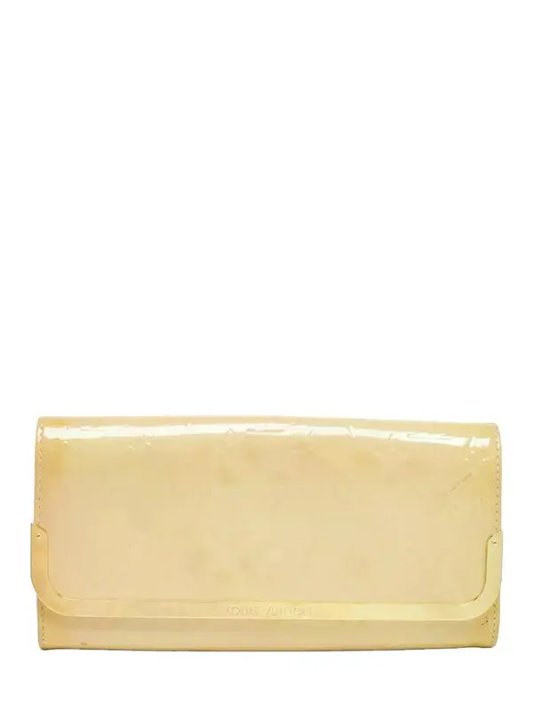 LOUIS VUITTON Patent Leather Embossed Monogram Wallet - Neutrals