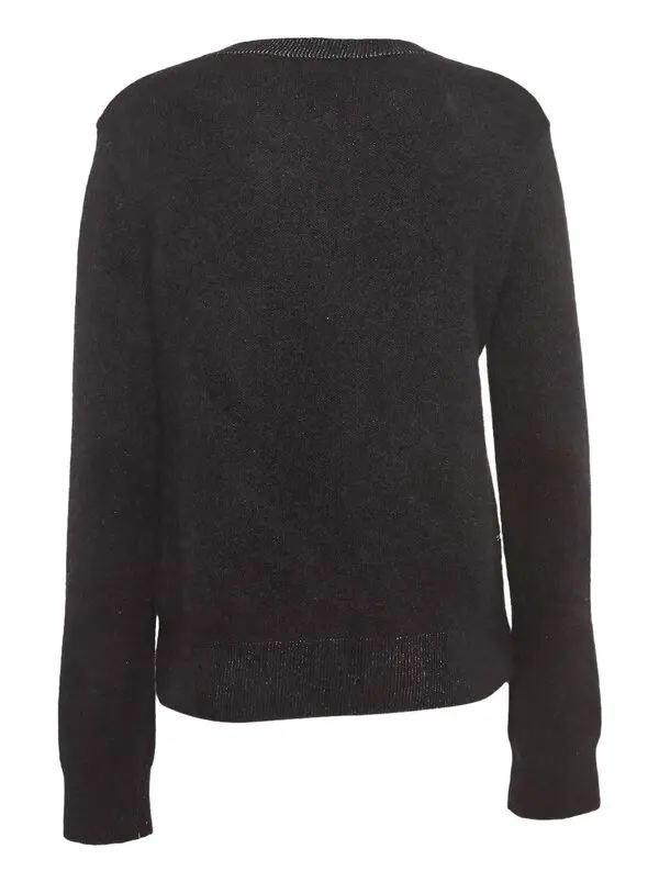 Saint Laurent Embroidered-motif Sweater - Black