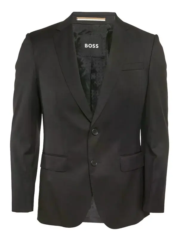 BOSS Single-breasted Gabardine Blazer - Black