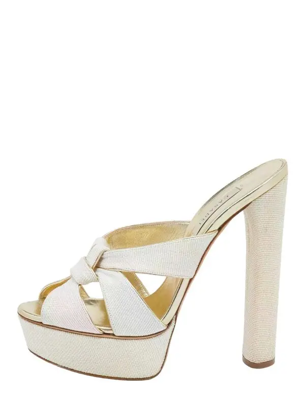 Casadei Leather Heeled Sandals - White