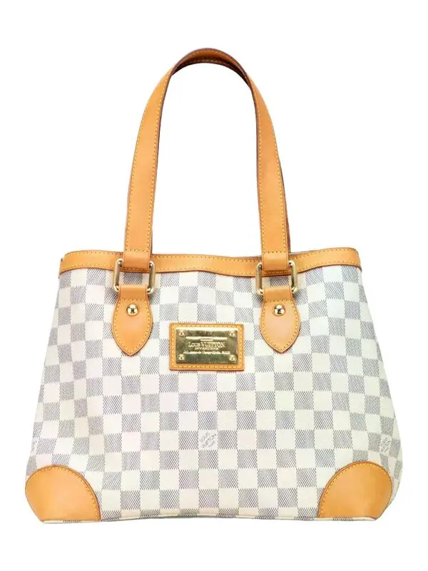 LOUIS VUITTON 2009 Damier Azur Hampstead Pm Tote Bag - White