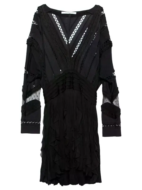 Givenchy Knitted Ruffle Dress - Black