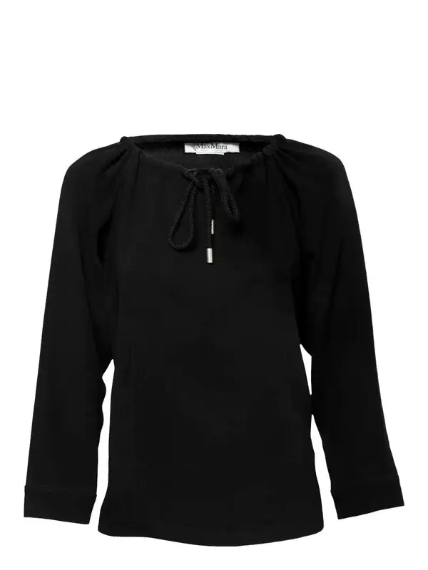 Max Mara Drawstring Neck T-shirt - Black