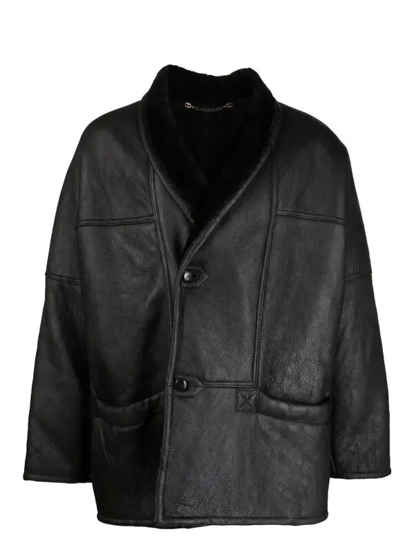 A.N.G.E.L.O. VINTAGE CULT 1980s Shearling-lined Leather Coat - Black