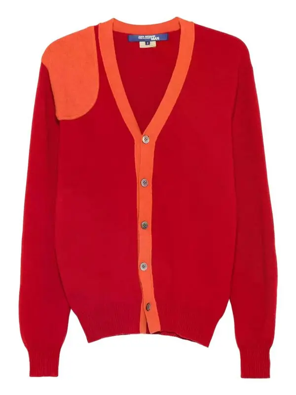Junya Watanabe 2009 Colourblock Panelled Cardigan - Red