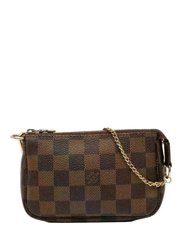 LOUIS VUITTON Damier Ebene Mini Pochette Accessoires Handbag - Brown