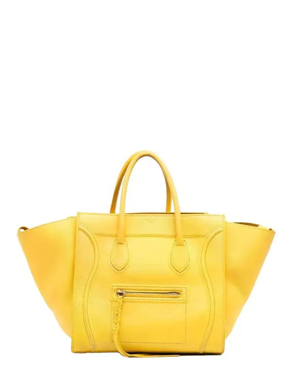 Celine 2012 Medium Leather Phantom Luggage Tote Bag - Yellow
