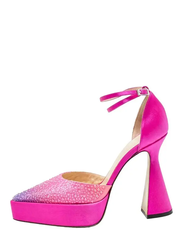 Mach & Mach 130mm Crystal-embellished Platform Pumps - Pink