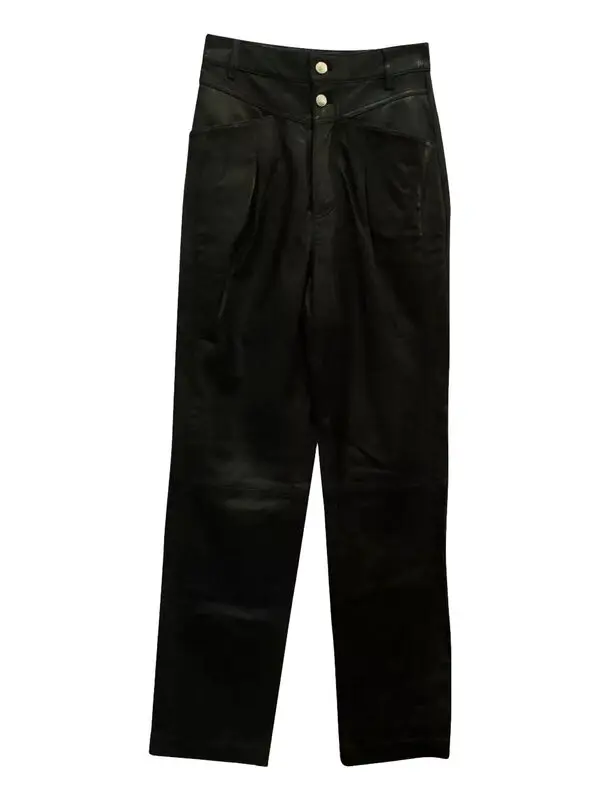 IRO PARIS Pleated Leather Trousers - Black