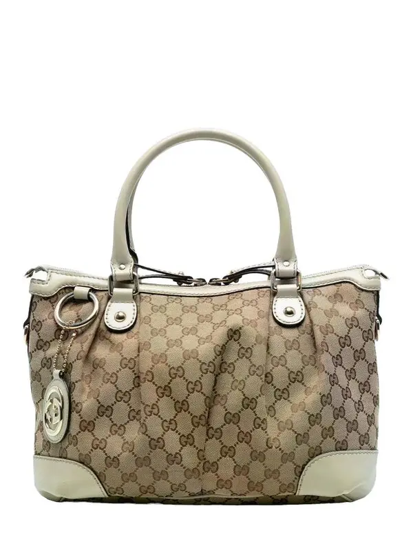 Gucci Gg Canvas Sukey Satchel - Brown