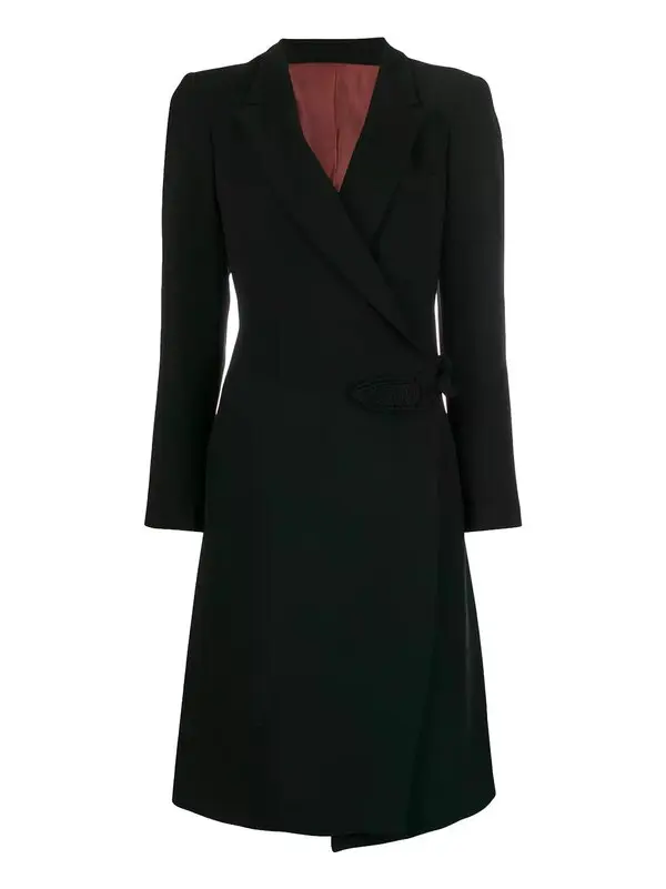 Jean Paul Gaultier Wrap Midi Coat - Black