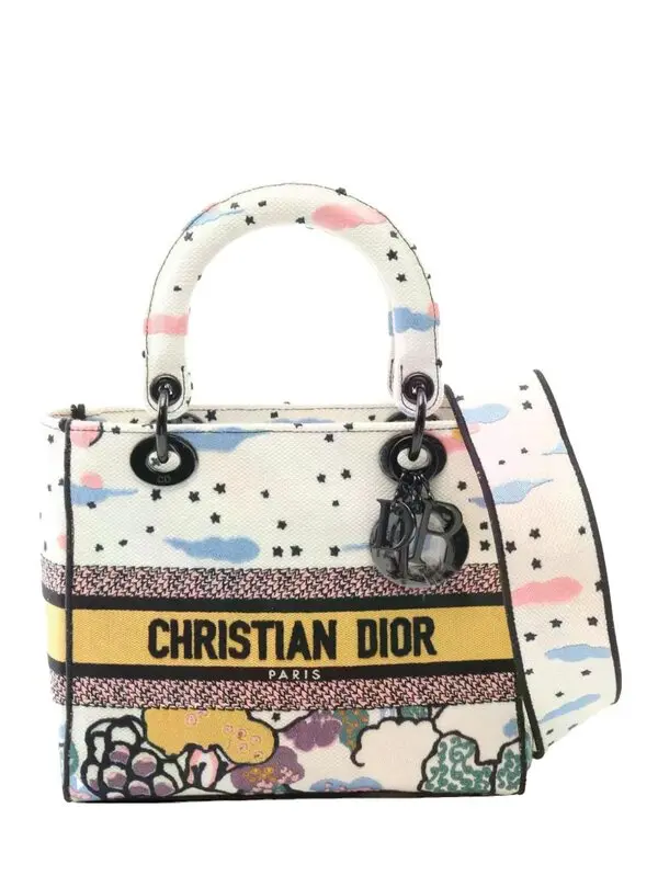 Dior Ciel De Reve Lady D Lite Satchel - White