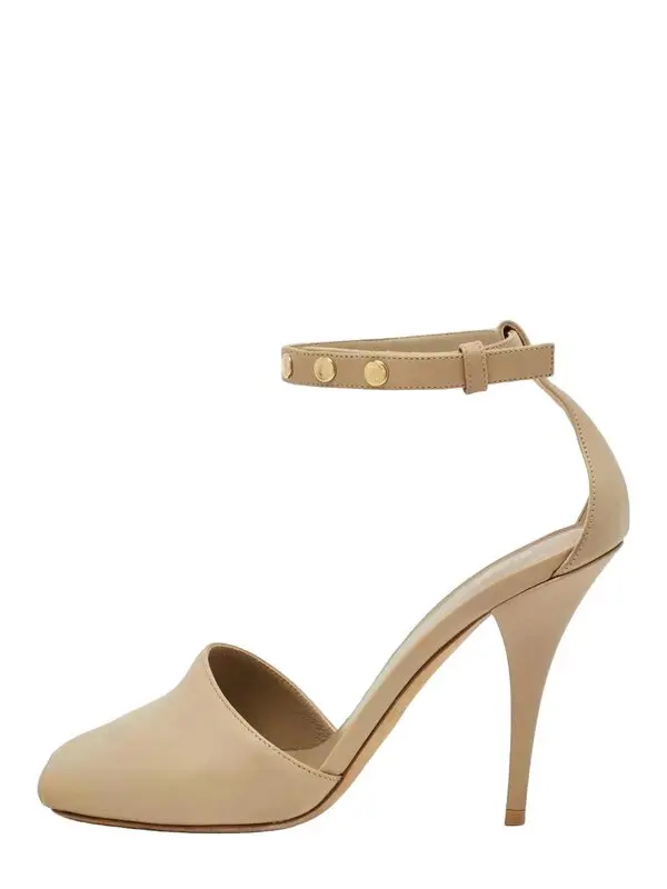 Burberry 110mm Leather Ankle-strap Pumps - Neutrals