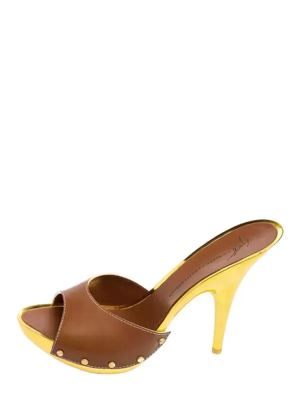 GIUSEPPE ZANOTTI 140mm Leather Sandals - Brown