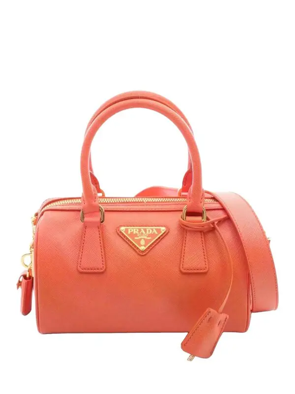Prada Saffiano Leather Handbag - Orange