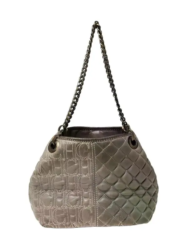 Carolina Herrera Monogram Quilted Leather Shoulder Bag - Neutrals