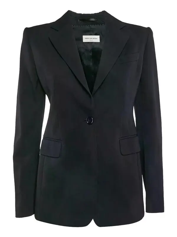 Dries Van Noten Single-breasted Wool Blazer - Black