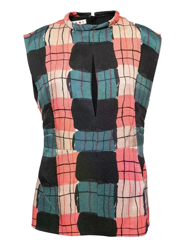 Marni Geometric-pattern Sleeveless Top - Red