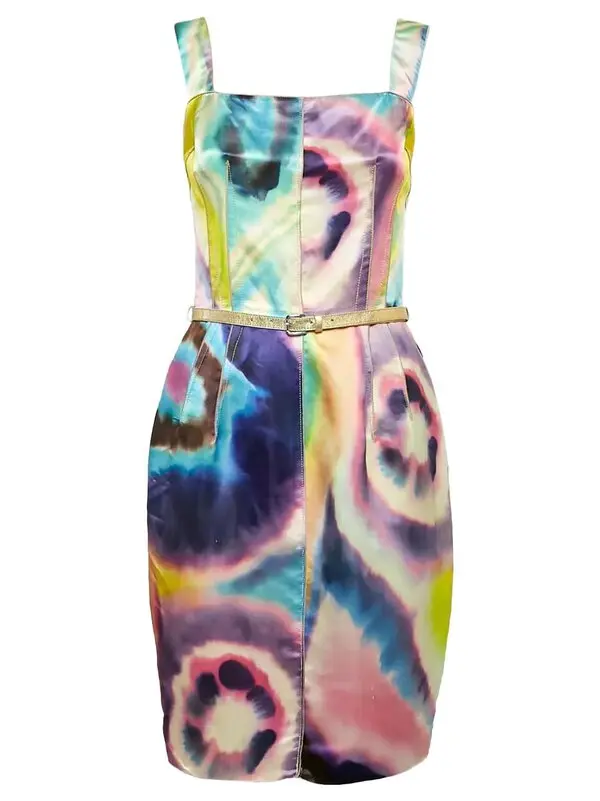 Dolce & Gabbana Tie-dye Belted Midi Dress - Pink