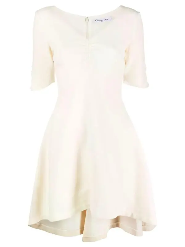 Dior 2010s Flared Wool Minidress - Neutrals