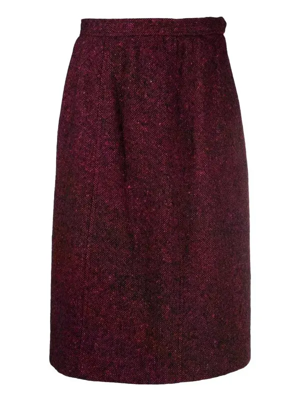Saint Laurent 1980s Straight-cut Knee-length Skirt - Red