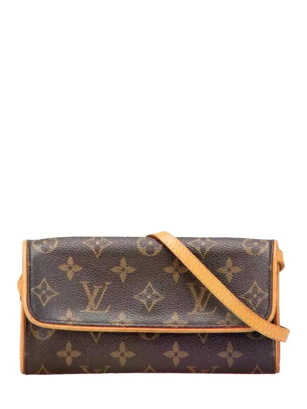 LOUIS VUITTON 2001 Monogram Pochette Twin Pm - Brown