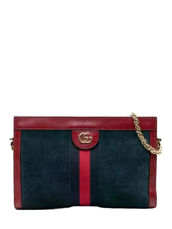 Gucci Small Suede Ophidia Chain Crossbody Bag - Blue