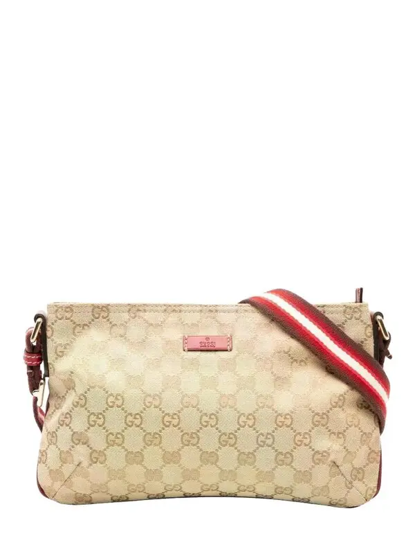Gucci Gg Canvas Web Crossbody Bag - Brown