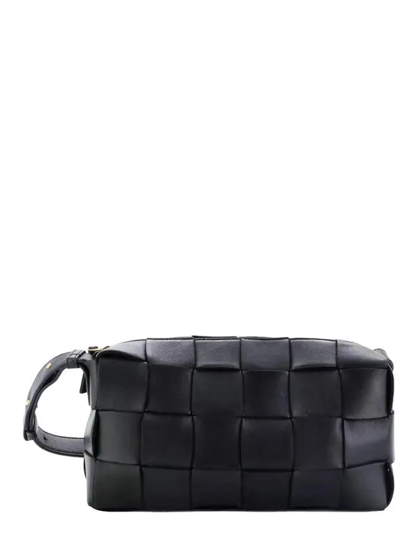 Bottega Veneta Cassette Maxi Intrecciato Leather Shoulder Bag - Black