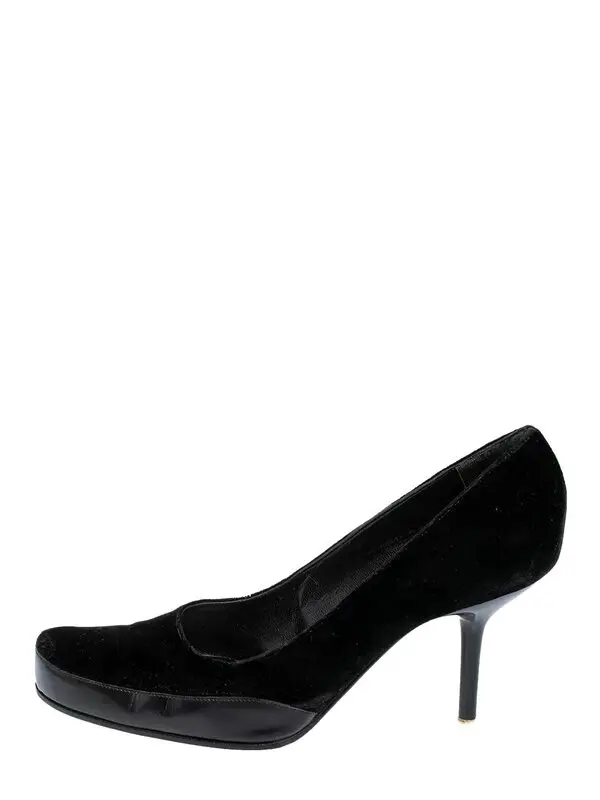SERGIO ROSSI 85mm Velvet Square-toe Pumps - Black