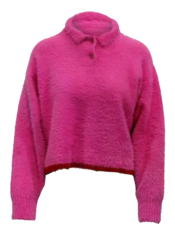 Jacquemus Textured Polo Sweater - Pink