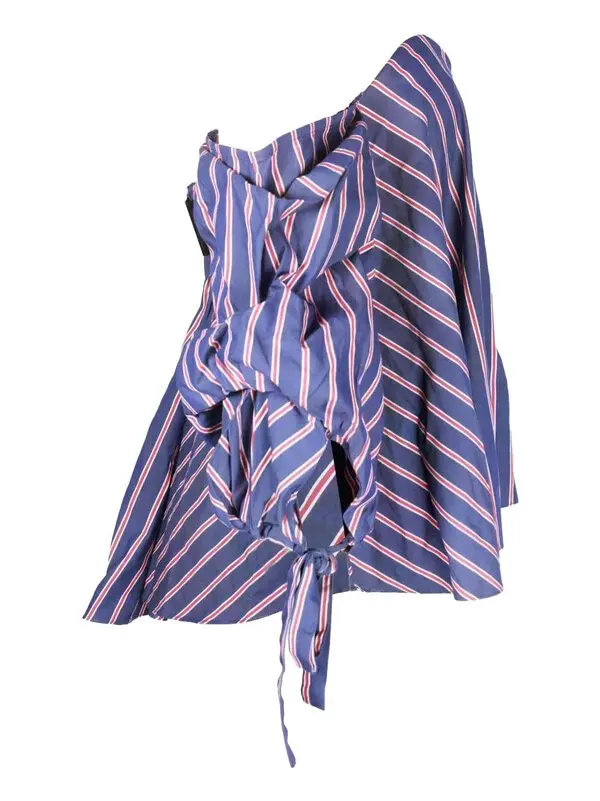 Caroline Constas Striped Off-shoulder Top - Blue Print