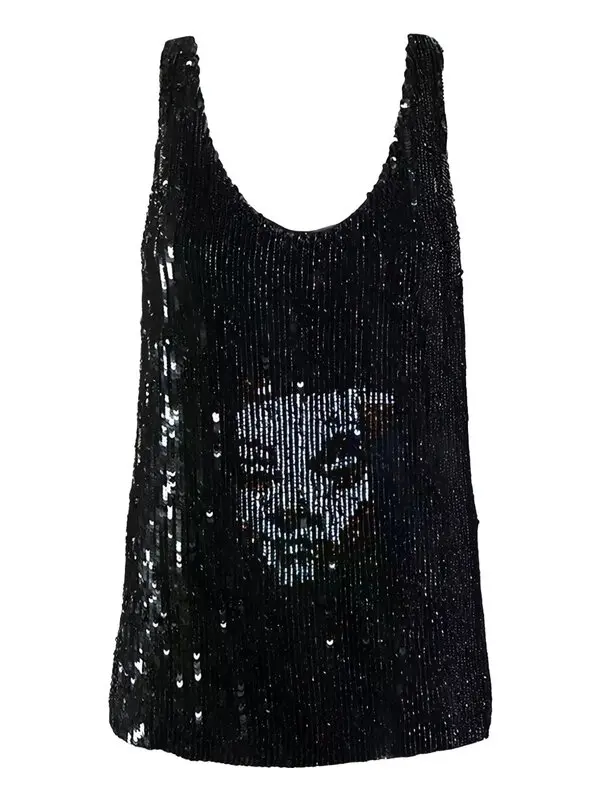 Alexander McQueen Sequin-embellished Top - Black