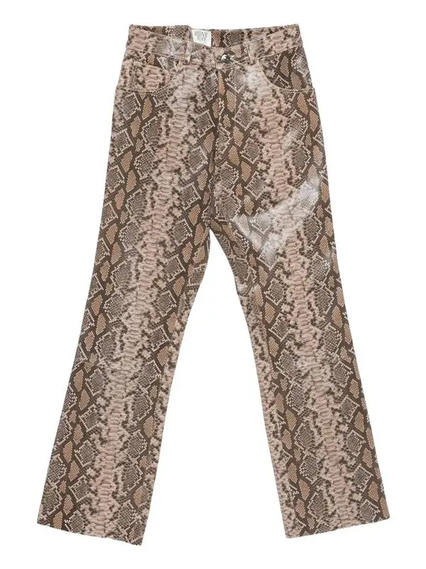 MIDNIGHT RODEO Mrb-36 Mr Leather Snake Trousers - Brown