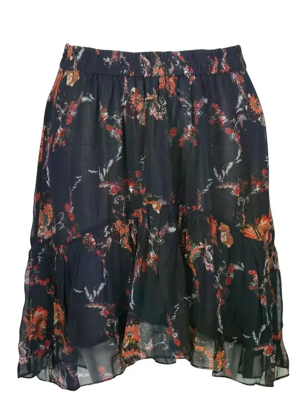 IRO PARIS Floral Tiered Mini Skirt - Black