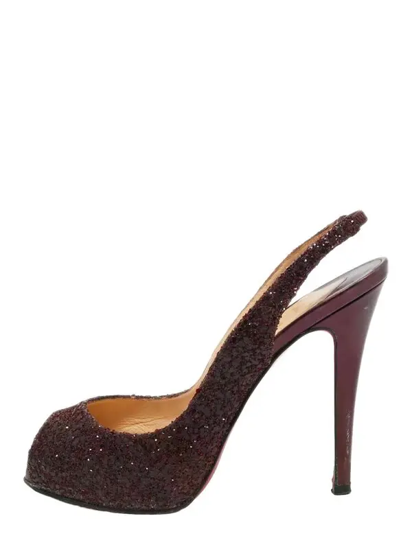 CHRISTIAN LOUBOUTIN 115mm Glitter Slingback Pumps - Purple