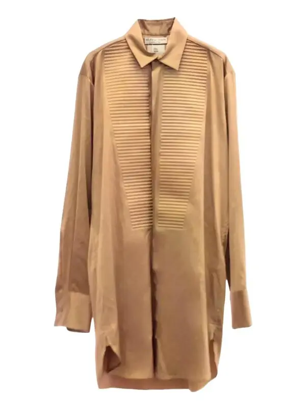 Bottega Veneta 2010s Pleated Silk Shirt - Neutrals