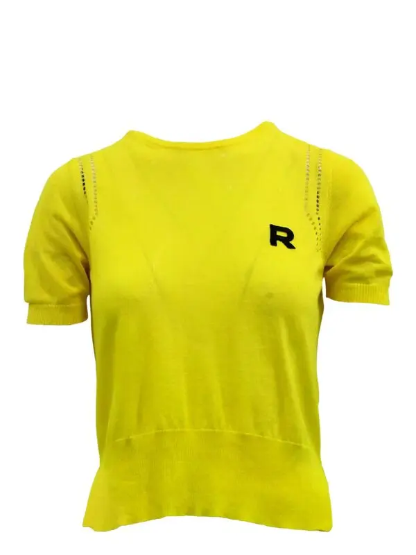 Rochas Knitted Logo-patch Top - Yellow