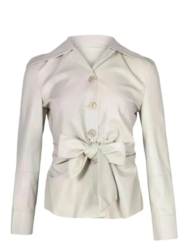Nanushka Belted Long-sleeve Shirt - Beige