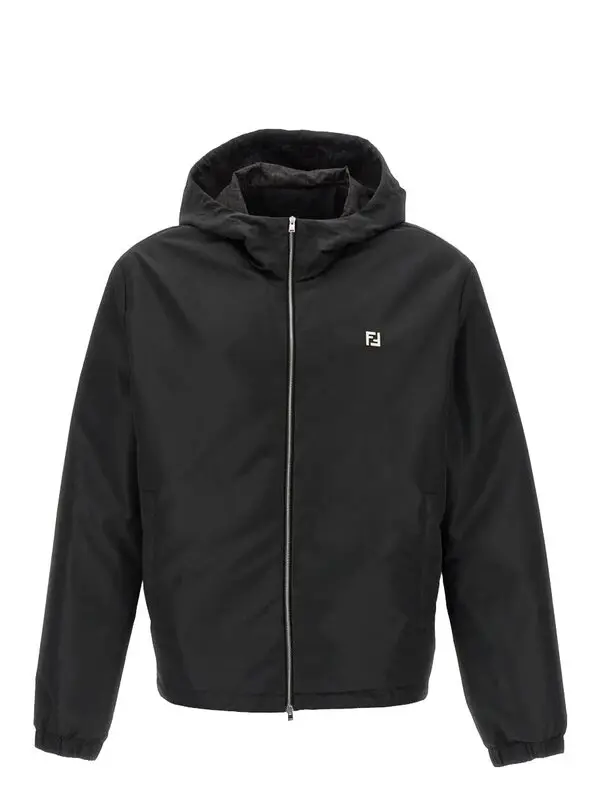 Fendi Tech Fabric Hooded Blouson - Black