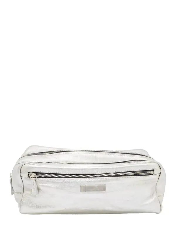 Gianfranco Ferre Leather Pouch - Silver