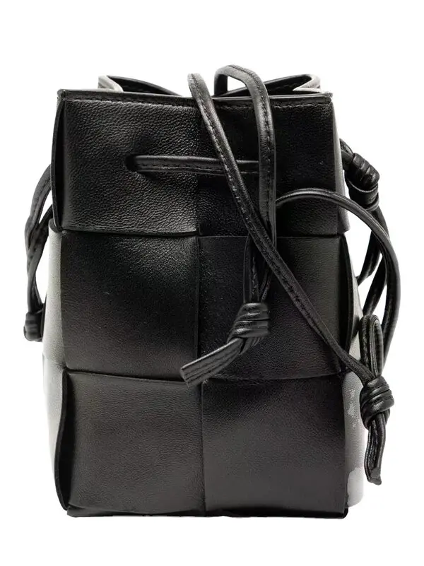 Bottega Veneta Mini Nappa Maxi Intrecciato Cassette Bucket Bag - Black