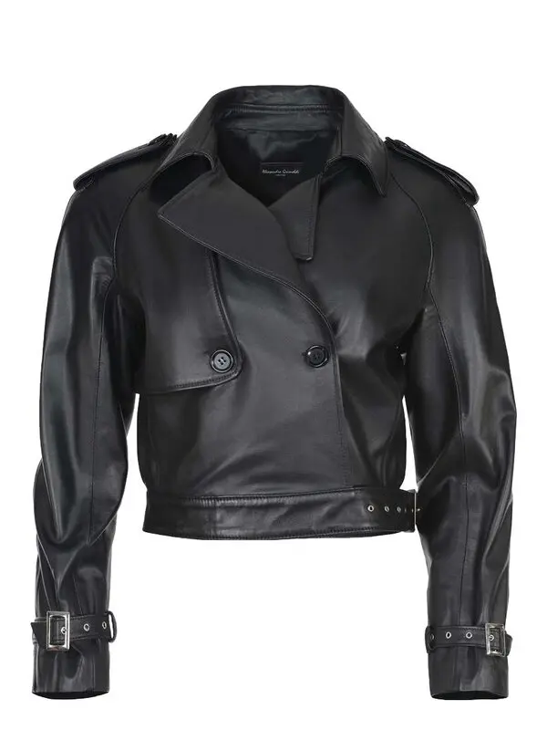 ALESSANDRA GRIMOLDI Leather Jacket - Black